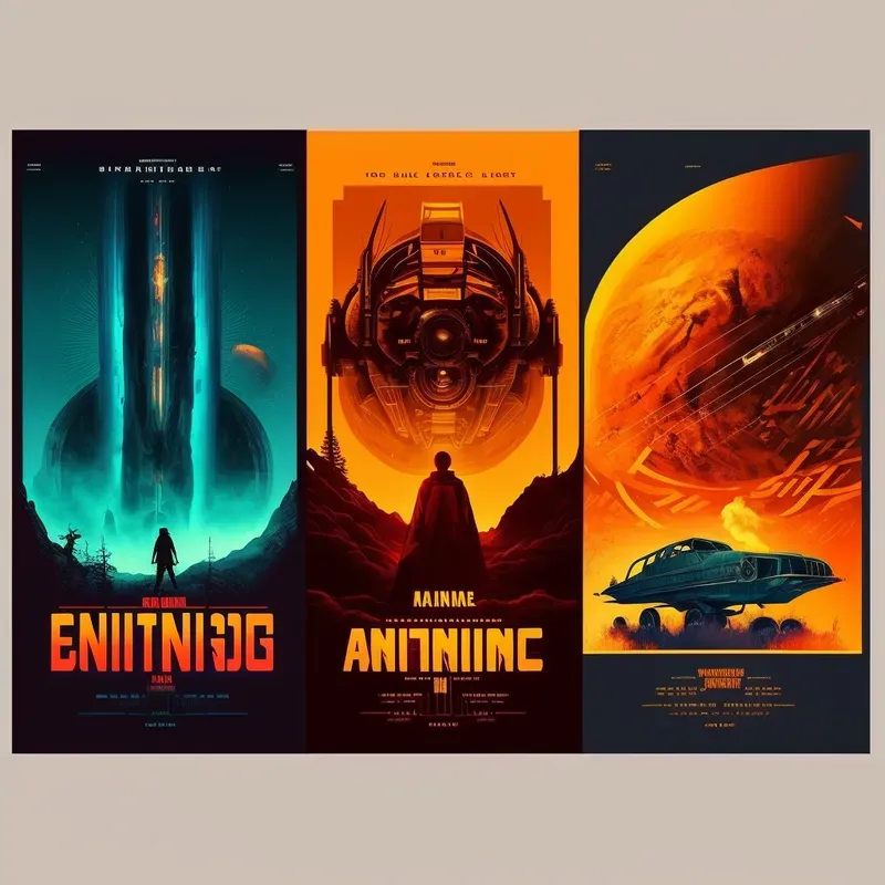 Retro Contrast Movie Posters Midjourney Prompt | PromptBase