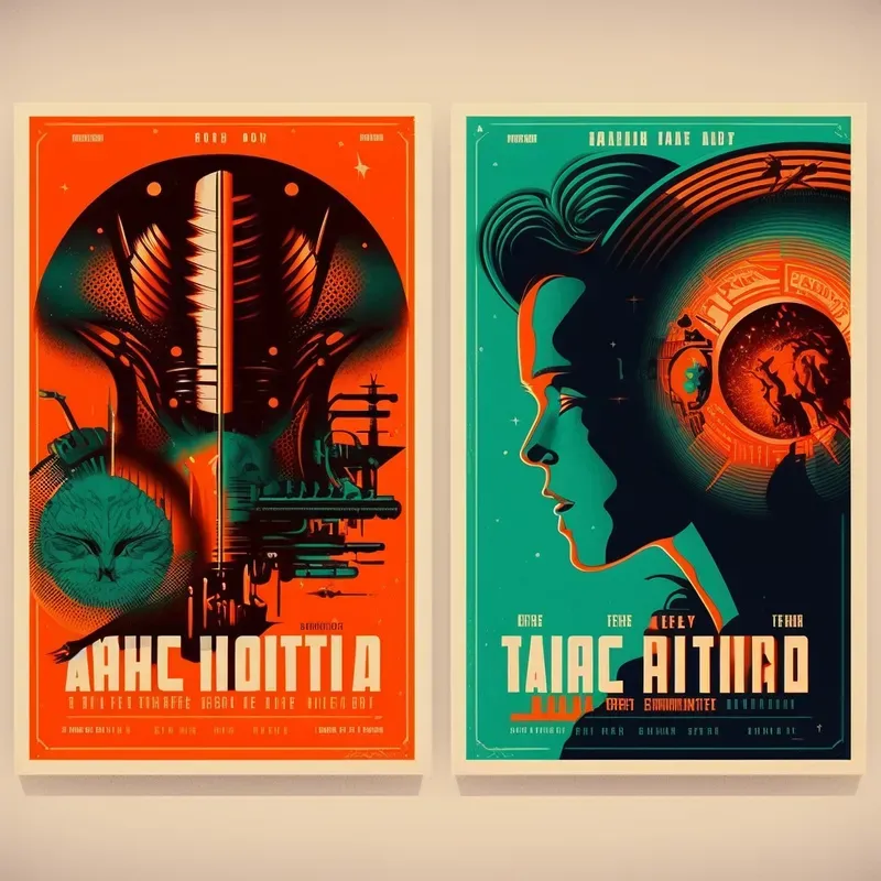 Retro Contrast Movie Posters Midjourney Prompt | PromptBase