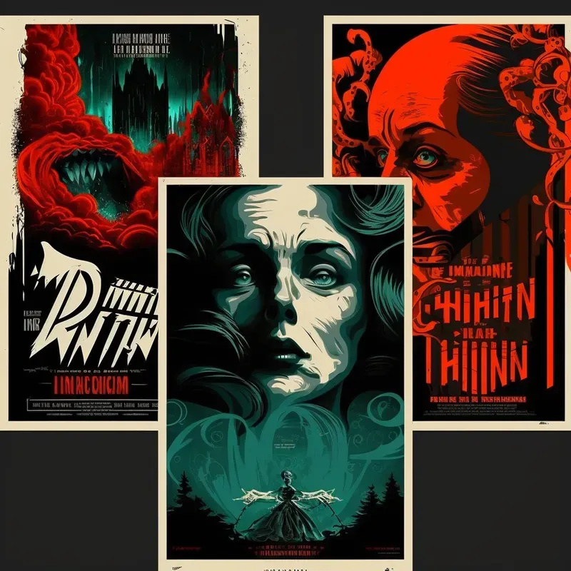 Retro Contrast Movie Posters Midjourney Prompt | PromptBase