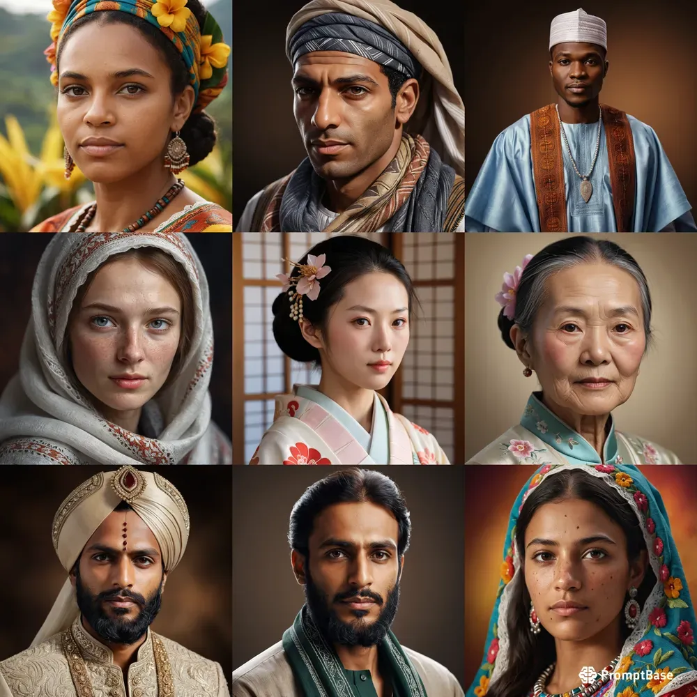 Authentic Cultural Portraits Midjourney Prompt | PromptBase