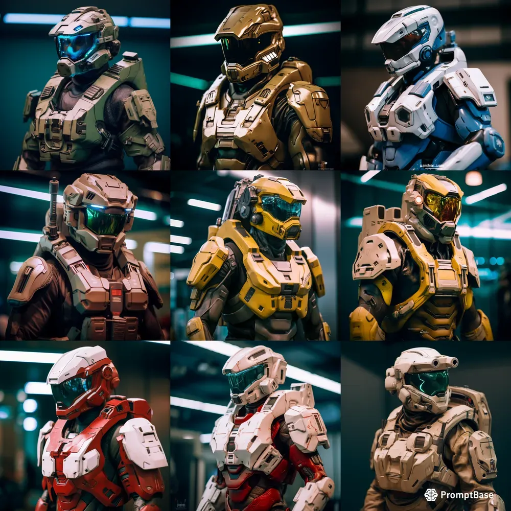 Halo Style Spartan Armors Midjourney Prompt | PromptBase
