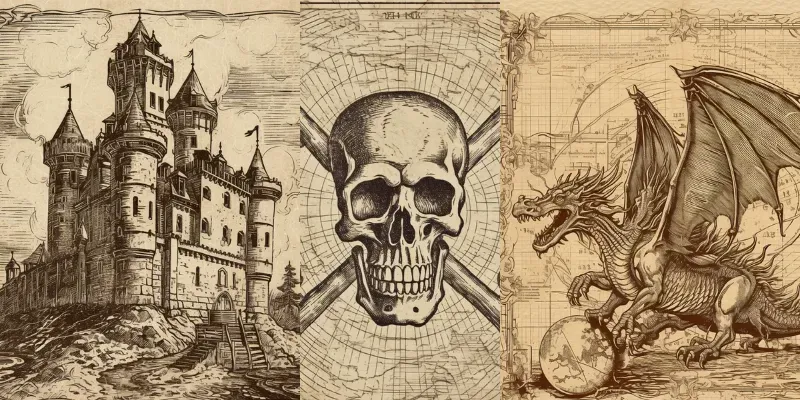 Medieval Cross-hatching Images Midjourney Prompt | PromptBase