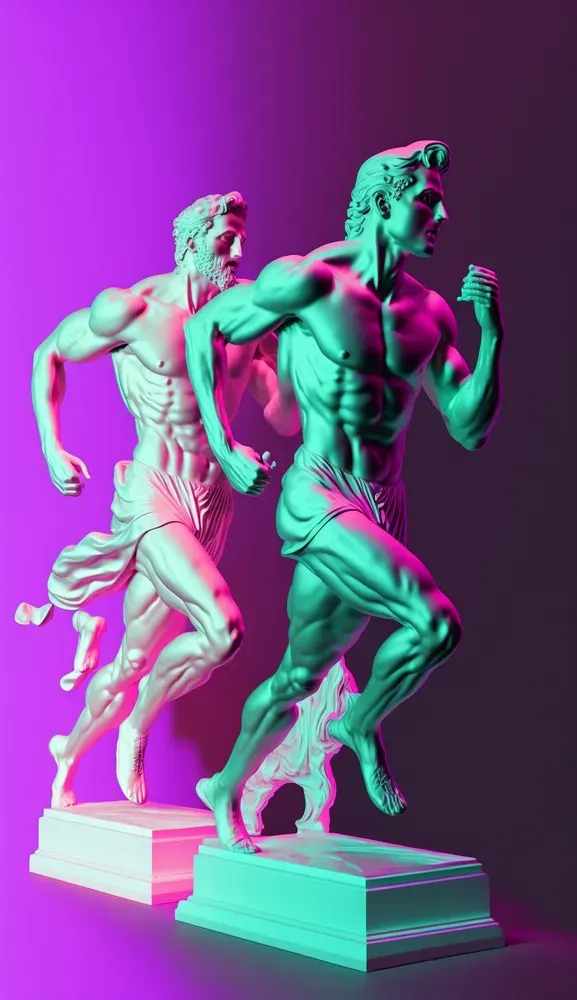Vaporwave Antique Statues Midjourney Prompt | PromptBase