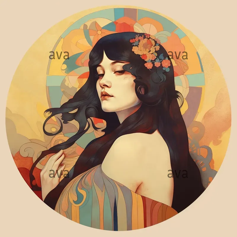 Mucha Style Portraits Midjourney Prompt | PromptBase