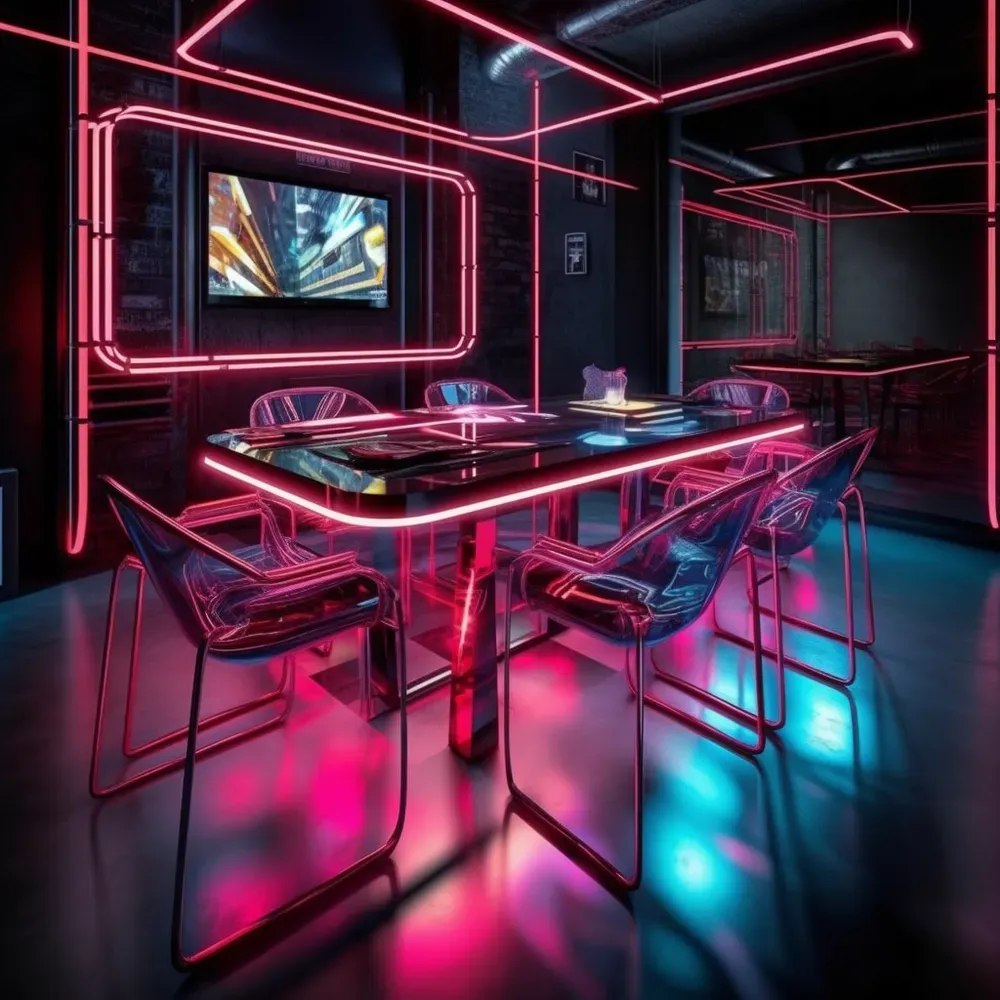 Cyberpunk Furniture Photographs Midjourney Prompt | PromptBase