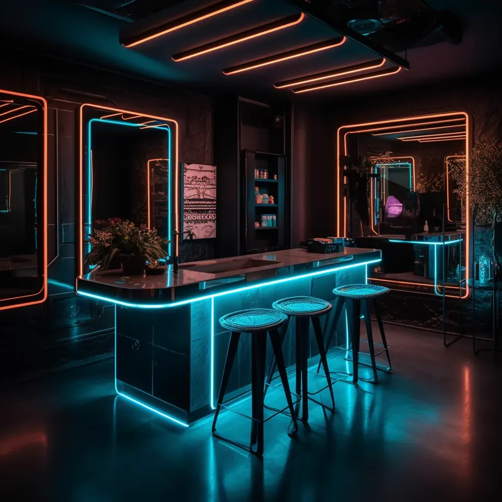 Cyberpunk Furniture Photographs Midjourney Prompt | PromptBase