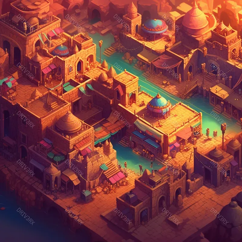 3D Isometric Game Levels Midjourney Prompt | PromptBase