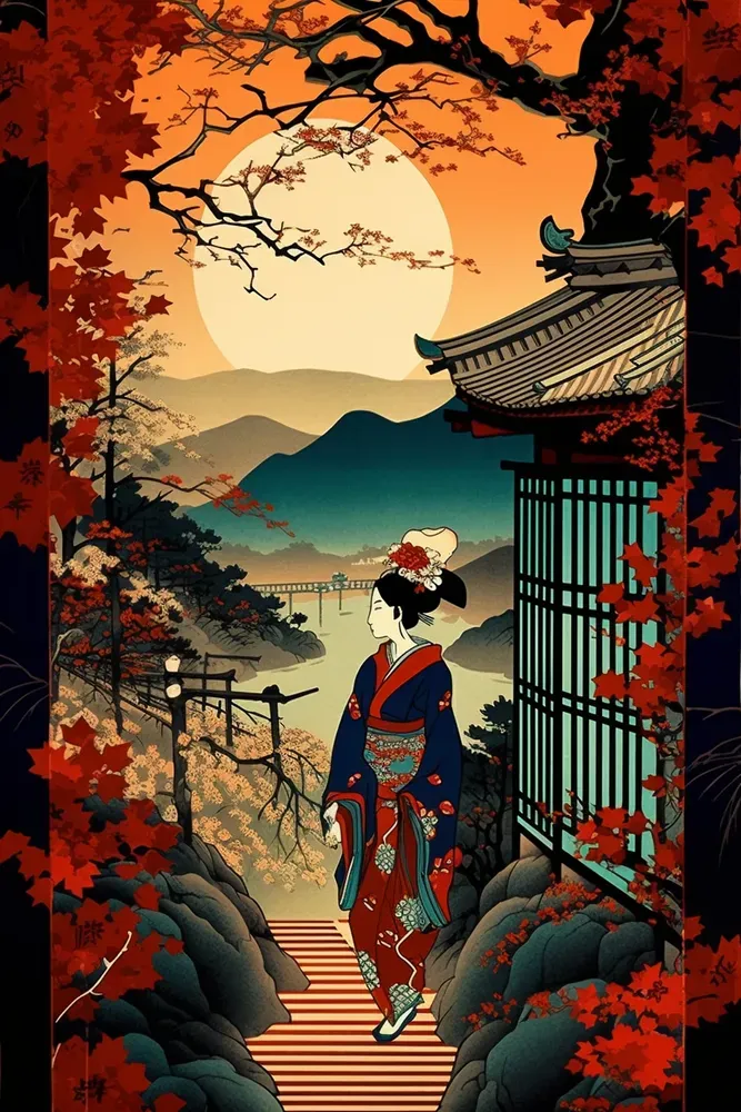 Ukiyoe Japan Hero Posters Midjourney Prompt | PromptBase