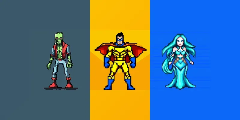 Retro 8-bit 2D Pixel Art Game Character Midjourney Prompt | PromptBase