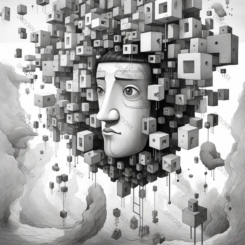 Monochrome Surreal Doodle Art Midjourney Prompt | PromptBase