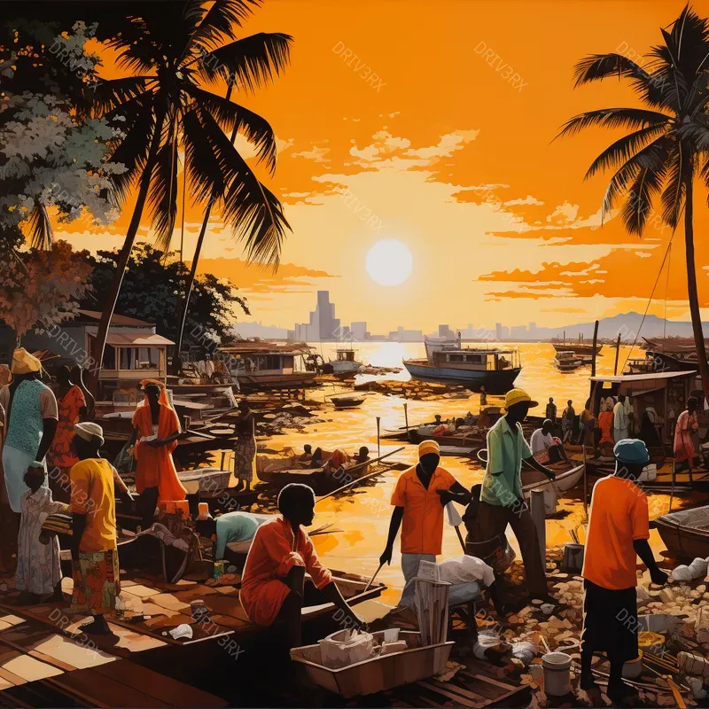 Vibrant Afrocaribbean Artworks Midjourney Prompt | PromptBase