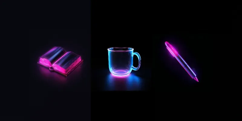 3D Glowing Objects Midjourney Prompt | PromptBase