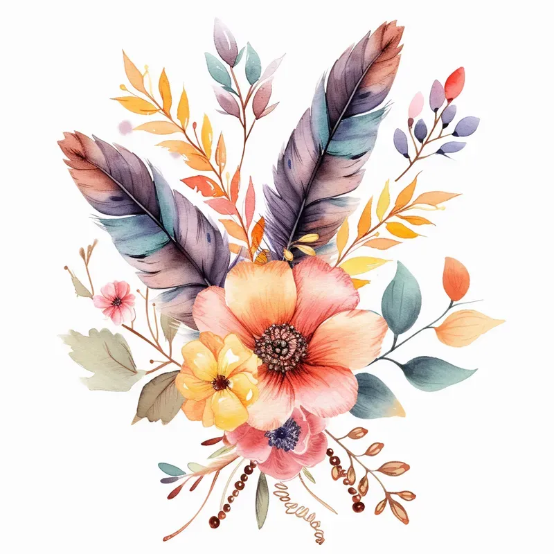 Watercolor Drawings In Boho Style Midjourney Prompt | PromptBase