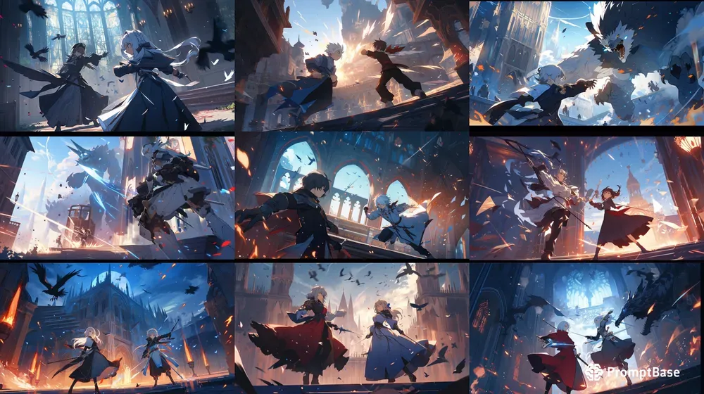 Anime Fight Scenes Midjourney Prompt | PromptBase