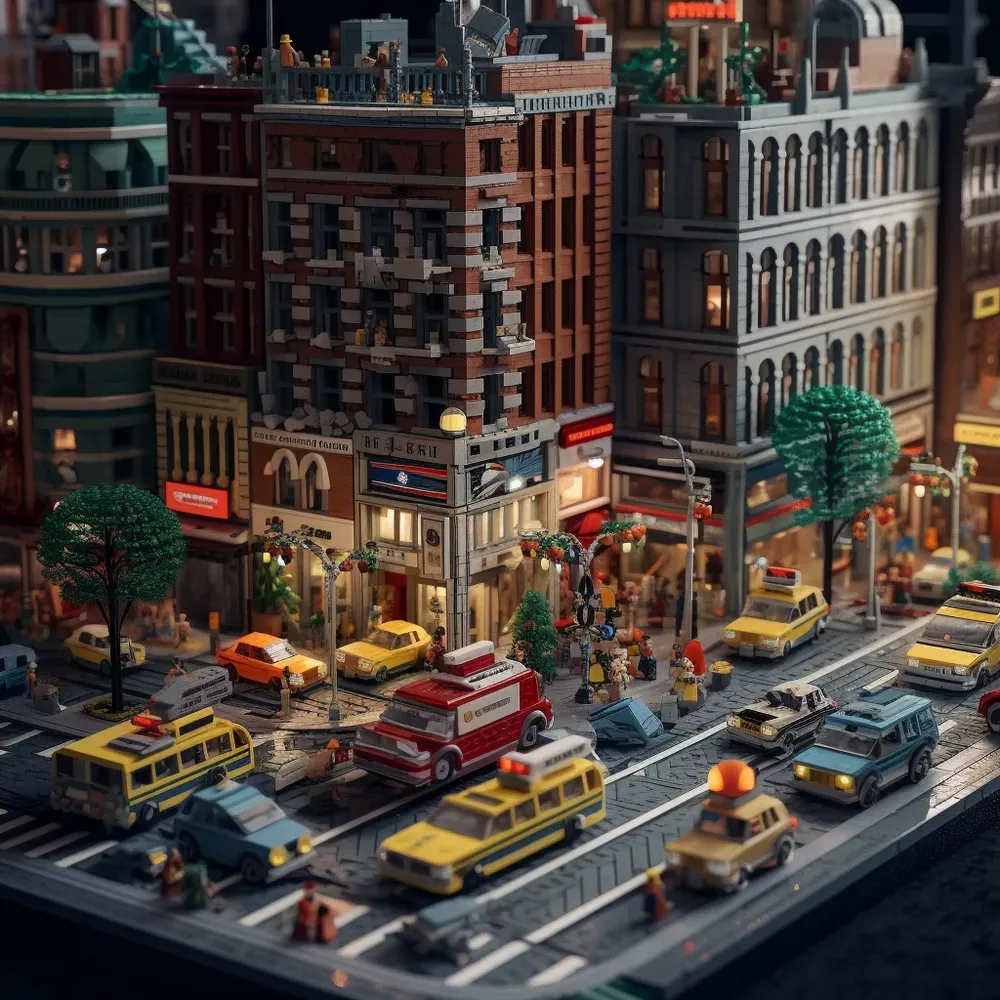Realistic Miniature Lego Cities Midjourney Prompt | PromptBase
