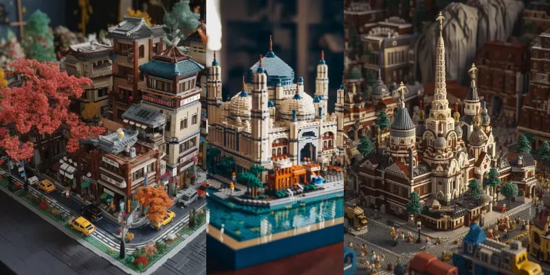 Realistic Miniature Lego Cities Midjourney Prompt | PromptBase