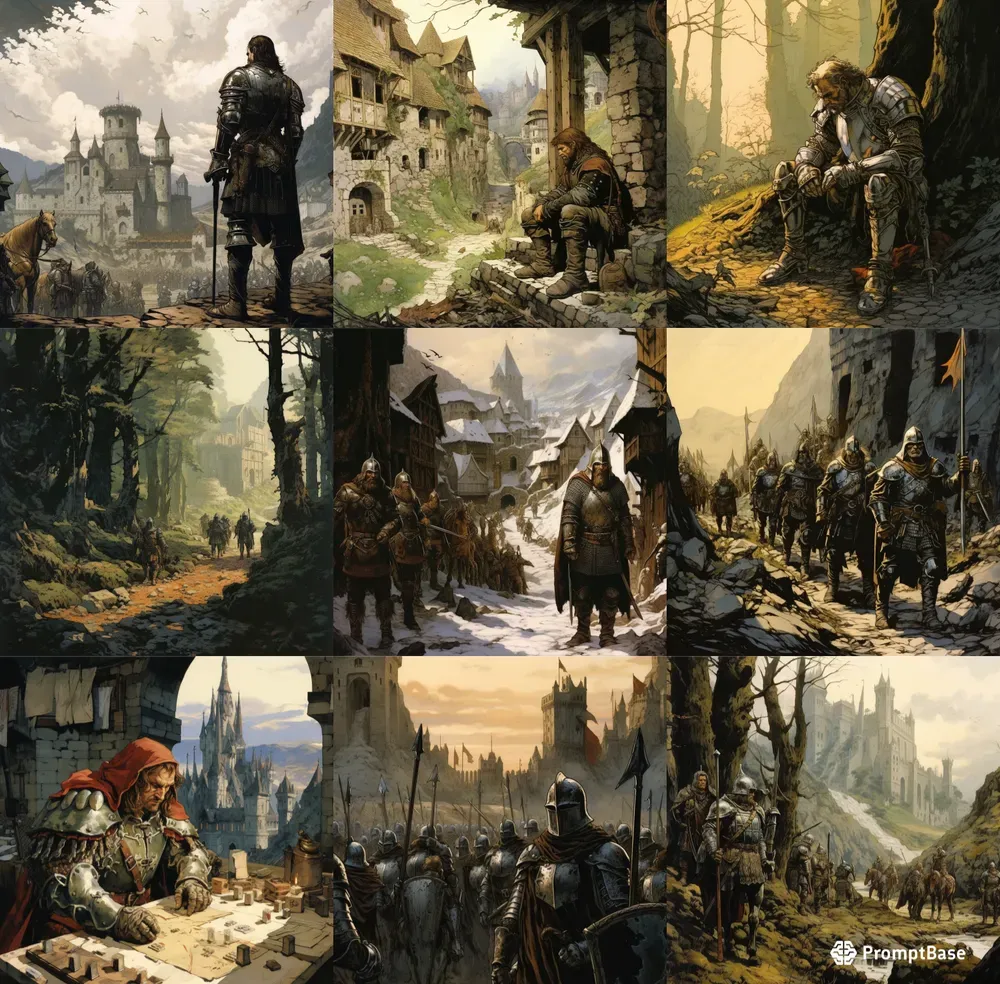 Medieval Comics Midjourney Prompt | PromptBase