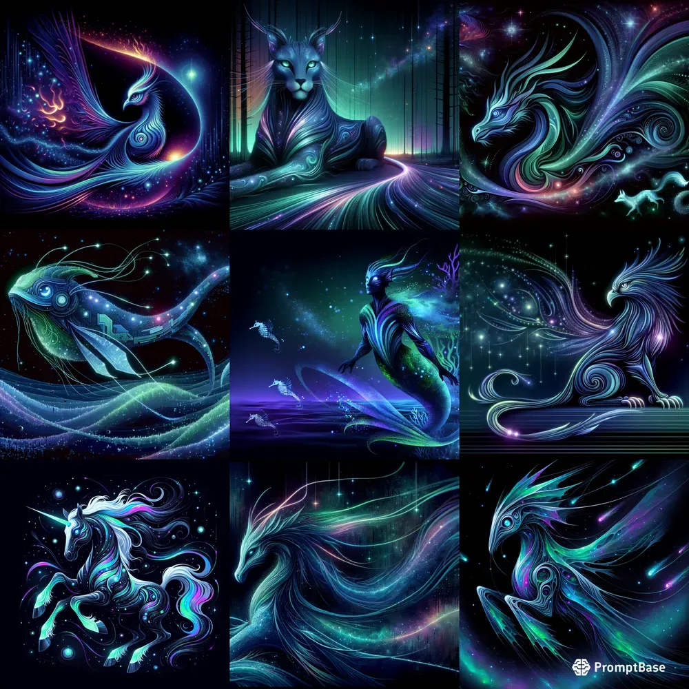 Mythical Creatures With Colors DALL·E Prompt | PromptBase