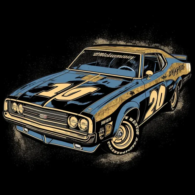1970 Racing Car Illustrations For Tshirts Midjourney Prompt | PromptBase