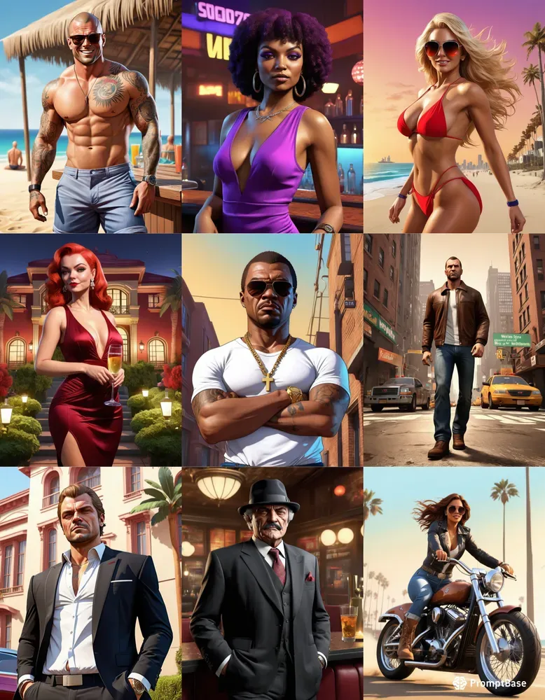 Gta Style Characters Stable Diffusion Prompt | PromptBase