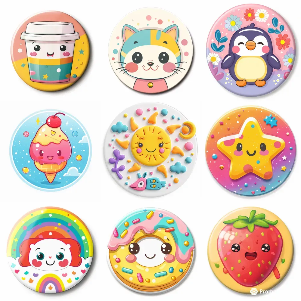 Kawaii Badges Midjourney Prompt | PromptBase