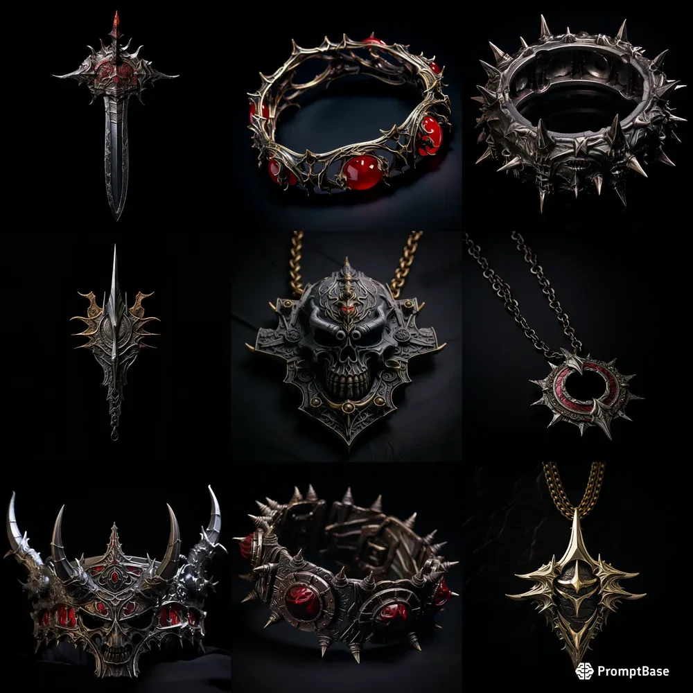 Lords Of The Rings Orc Jewelry Midjourney Prompt | PromptBase