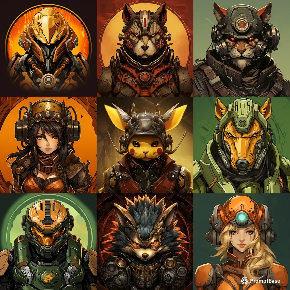 Dieselpunk Robotic Pfp Avatar Pictures Midjourney Prompt | PromptBase