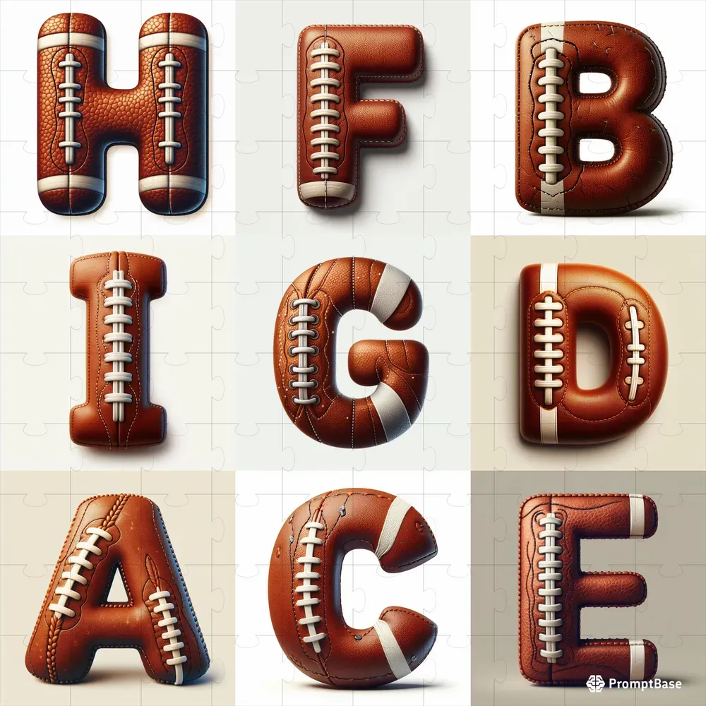 American Football Doodle Letters DALL·E Prompt | PromptBase