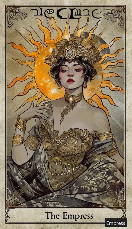 Amber And Gold Tarot Cards Midjourney Prompt | PromptBase