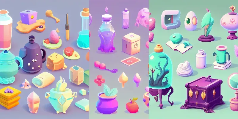 Cartoon Game Asset Designs Midjourney Prompt | PromptBase