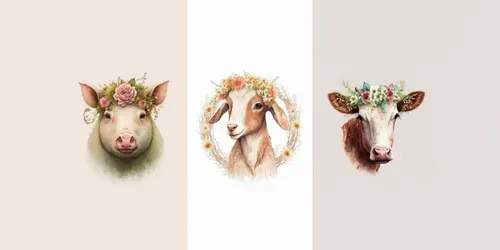 Cute Flower Crown Animals Midjourney Prompt | PromptBase