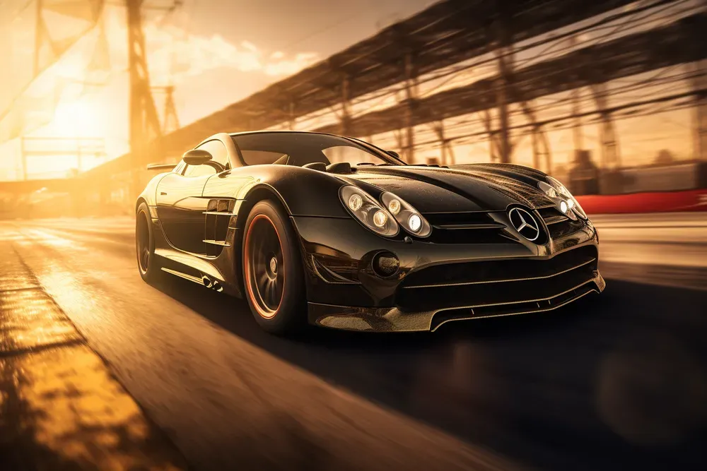 Realistic Car Photo Shoots On Tracks Midjourney Prompt | PromptBase