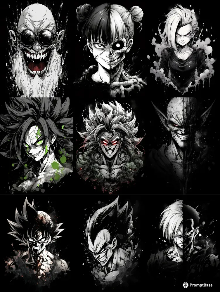 Nightfall Horror In Dragon Ball Midjourney Prompt | PromptBase