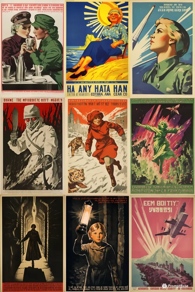 Soviet Propaganda Posters Midjourney Prompt | PromptBase