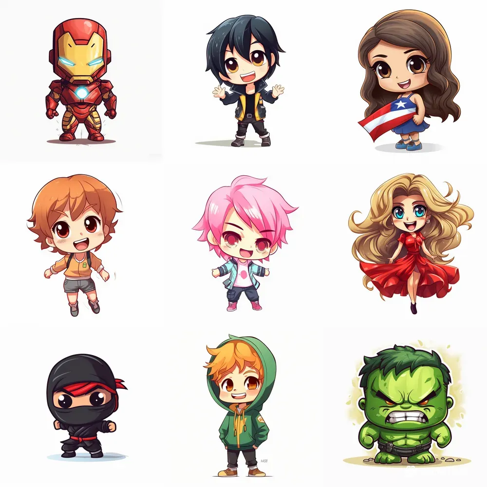 Little Cute Chibi Characters Midjourney Prompt | PromptBase