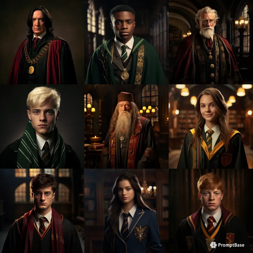 Hogwarts Harry Potter Portraits Midjourney Prompt | PromptBase