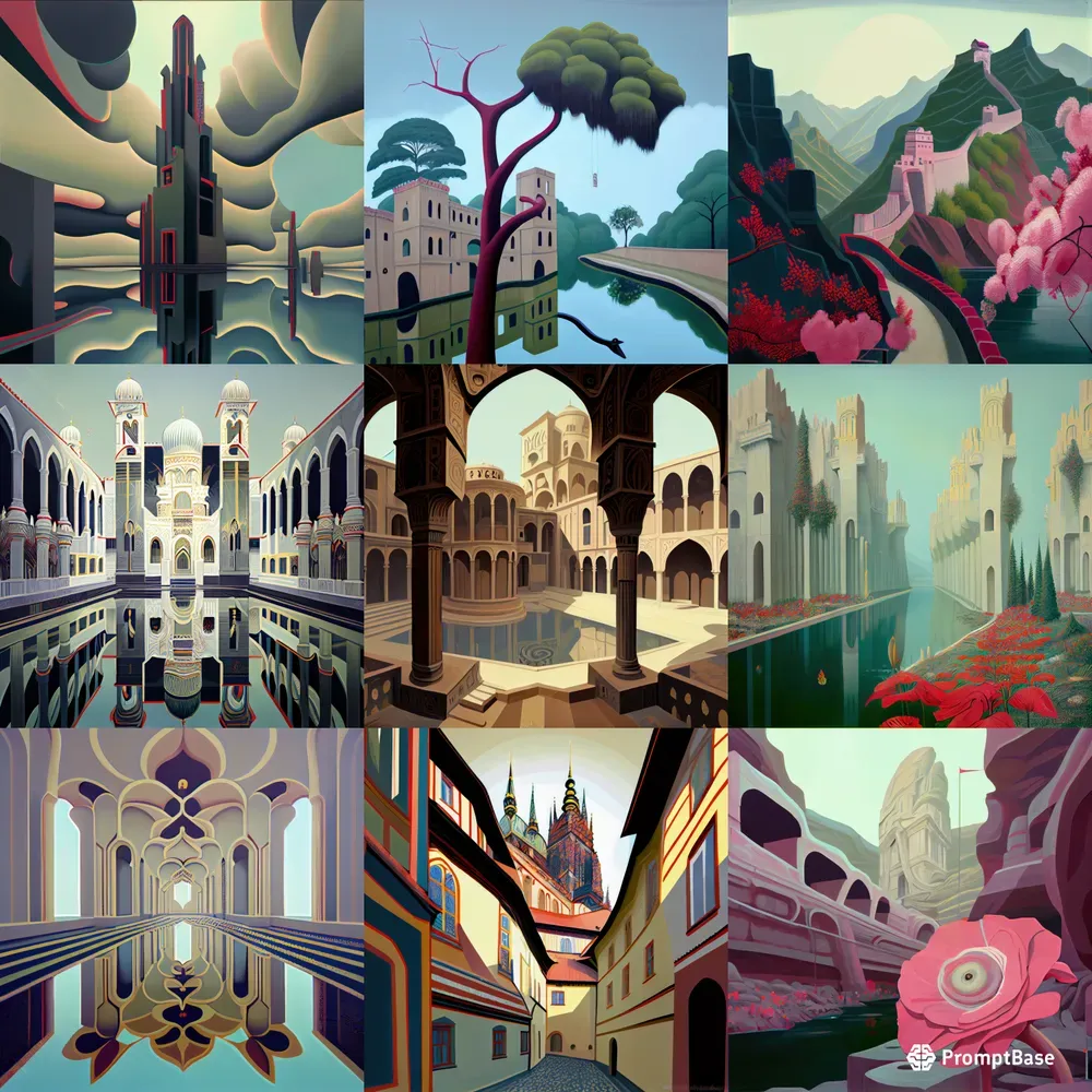 Illustrative Posters Of Landmarks Midjourney Prompt | PromptBase