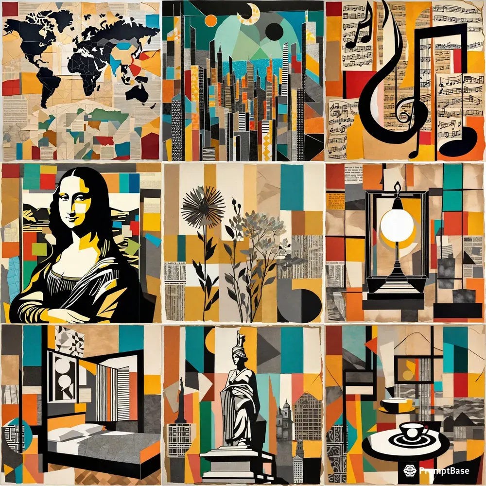 Papier Colle Collage Art Stable Diffusion Prompt | PromptBase