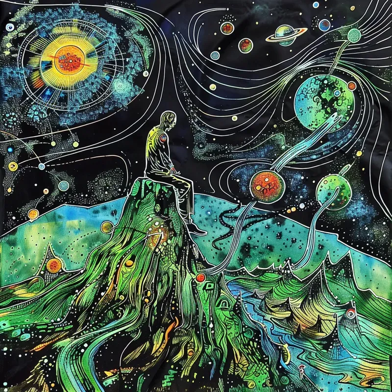 Psychedelic Cosmic Fantasy Art Midjourney Prompt | PromptBase