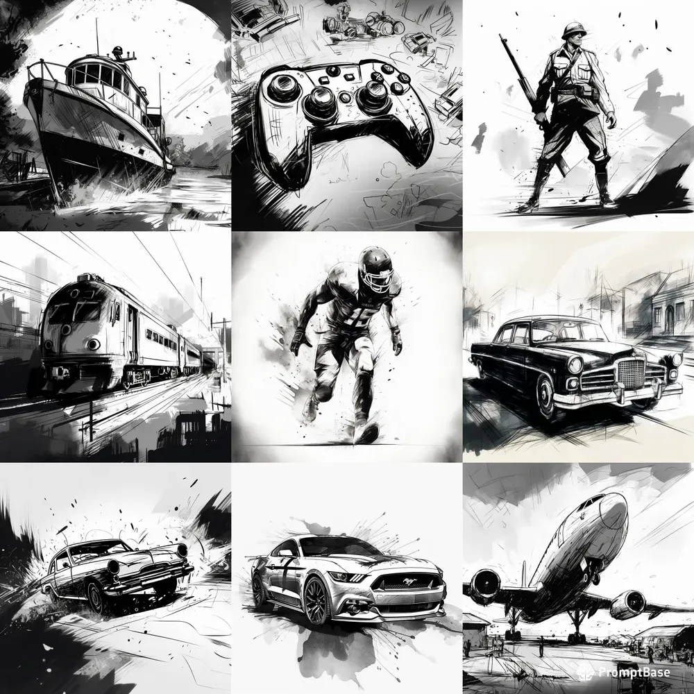 Dynamic Storyboard Sketches Midjourney Prompt | PromptBase