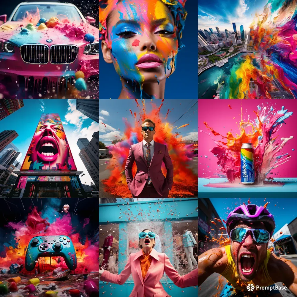 Colorful Marketing Photos Midjourney Prompt | PromptBase