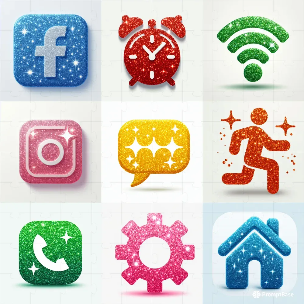 Glitter Icons DALL·E Prompt | PromptBase