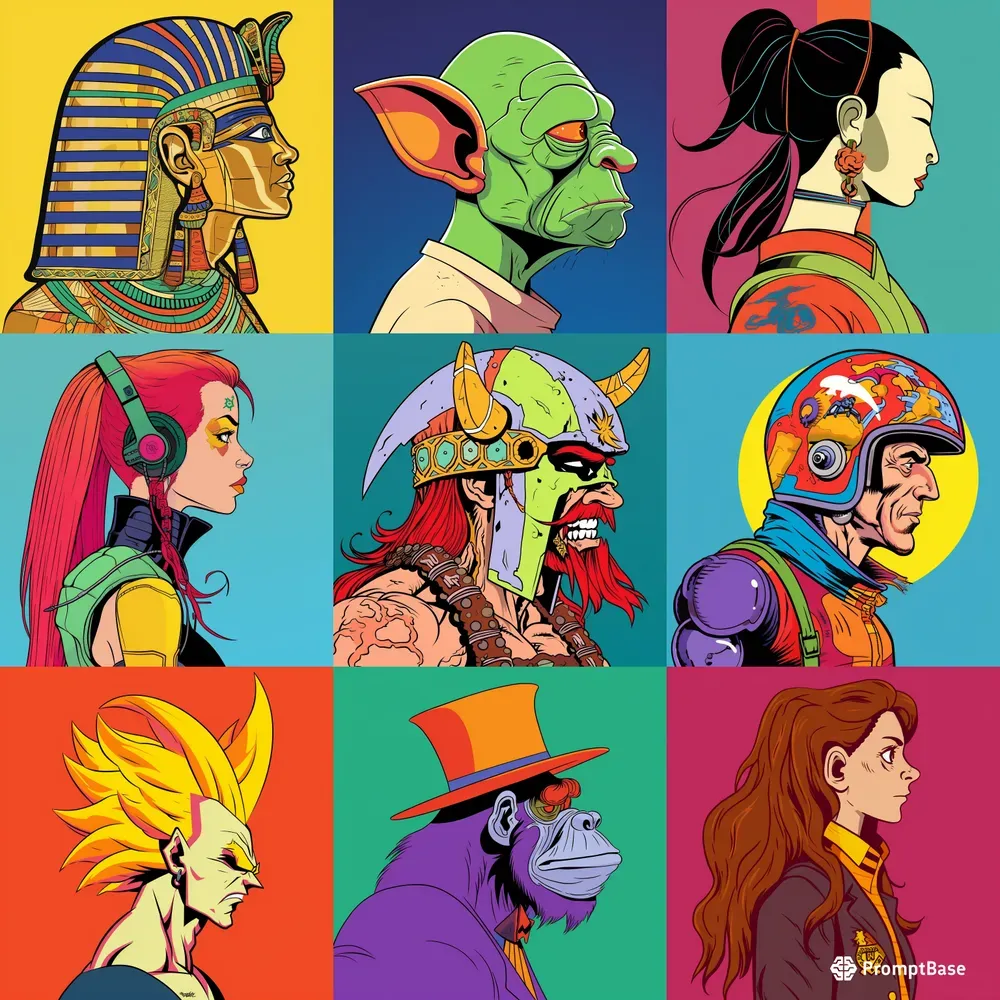 Comic NFT Profile Pictures Midjourney Prompt | PromptBase
