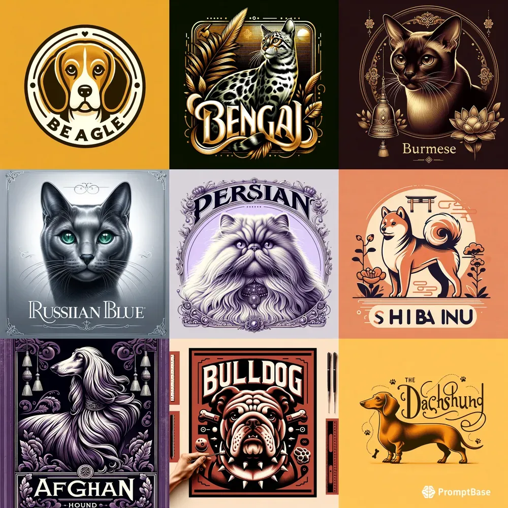 Endless Pet Breed Art Designs Generators DALL·E Prompt | PromptBase