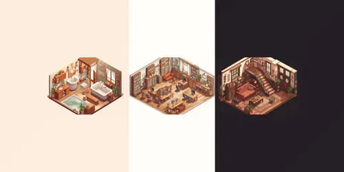 Cozy Isometric Rooms Midjourney Prompt | PromptBase