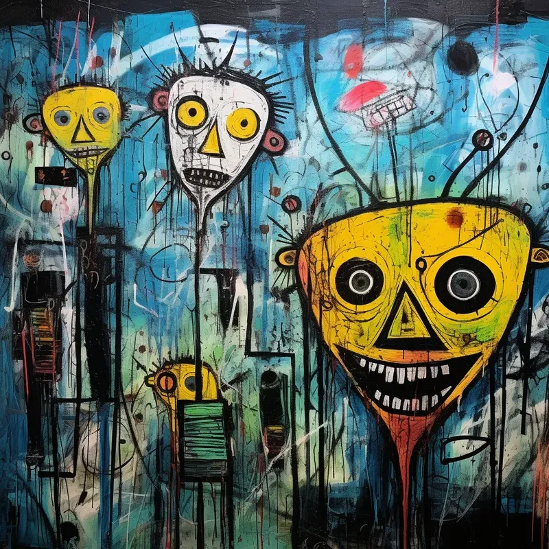 Neo Expressionism Scary Faces Midjourney Prompt | PromptBase