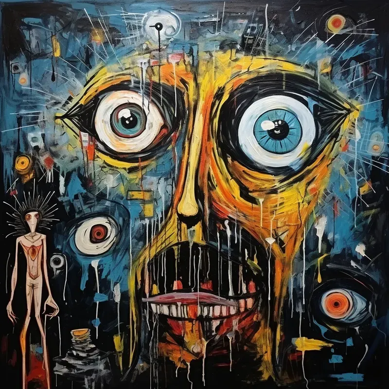 Neo Expressionism Scary Faces Midjourney Prompt | PromptBase