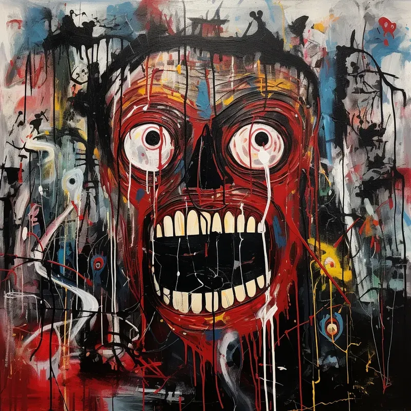 Neo Expressionism Scary Faces Midjourney Prompt | PromptBase