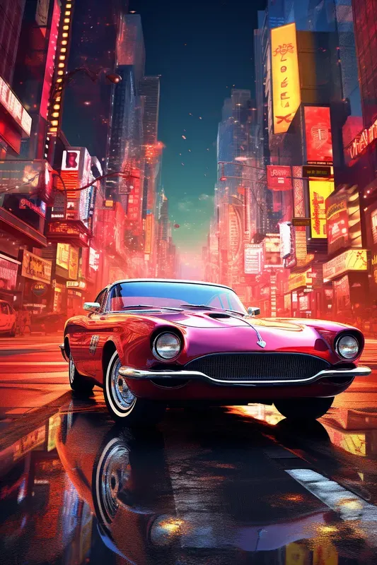 Retro Car Posters Midjourney Prompt | PromptBase