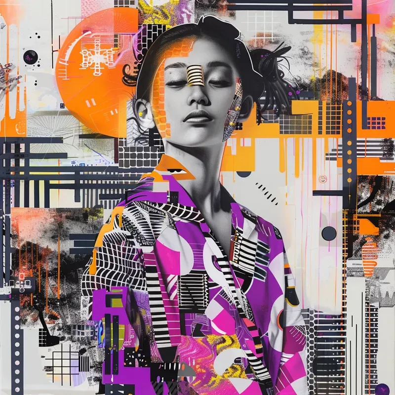 Street Art Digital Collages Midjourney Prompt | PromptBase